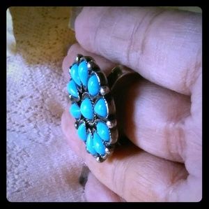 Vintage | Jewelry | Vintage Turquoise Blue Stone Cluster Ring | Poshmark